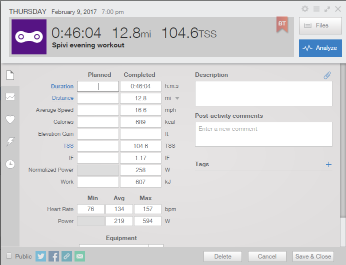 Upload Spivi workout file to Training peaks – Spivi